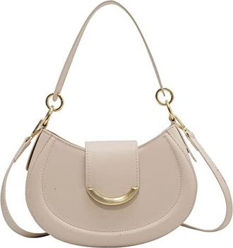 Generic Sac &agrave; bandouli&egrave;re tendance pour femme en cuir et sac &agrave; main pour tous les jours, sac &agrave; bandouli&egrave;re d&eacute;contract&eacute;, petit croissant, blanc, small