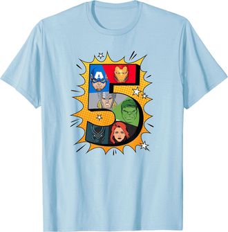 MARVEL Avengers Comic Super Heroes 5th Birthday T-Shirt