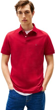 Tommy Hilfiger Herren Poloshirt Kurzarm 1985 Regular Fit, Mehrfarbig (Medium Red), S
