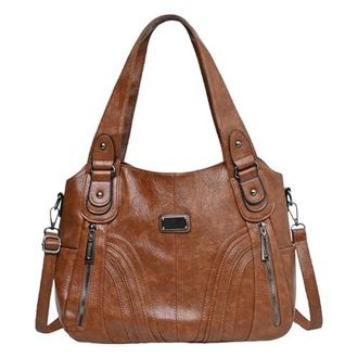 Generic Sac &agrave; bandouli&egrave;re en cuir synth&eacute;tique tendance pour femme (gris)