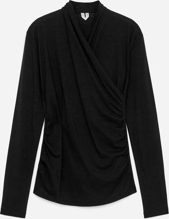 Arket Wickeloberteil Aus Lyocell Und Baumwolle -Schwarz