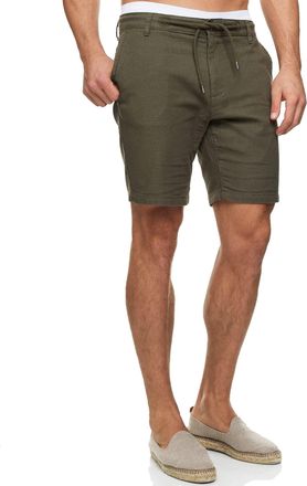 Indicode Herren INCaro Chino Shorts mit 4 Taschen aus Baumwolle | Bermuda Sommershorts für Männer Army, XXL