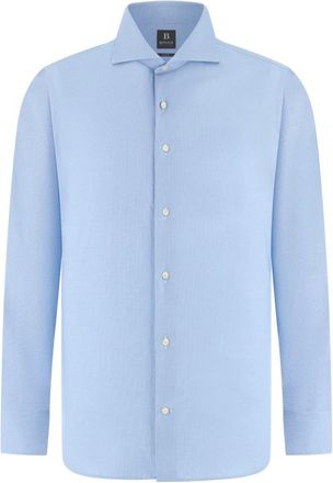 Boggi Milano Homme, Chemises, Bleu, Taille: 4XL Chemise en coton &agrave; motif pied-de-poule coupe slim
