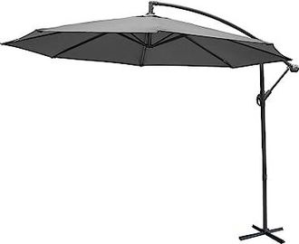 Alice's Garden sweeek Alices Garden - Parasol déporté Ø300cm - Hardelot - Coloris Gris. structure anthracite. manivelle anti-retour