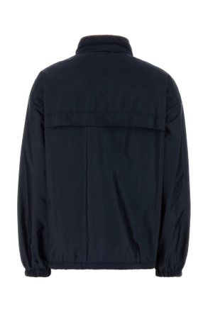 Prada Womens Navy Blue Re-Nylon Windbreaker Royal+granato Exterior: Giubbini