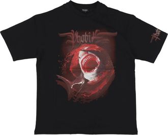 Phobia Archive Shark Print Tee - - Tops - Herren - Schwarzk - XS