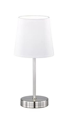 Wofi Leuchten Tischleuchte Cesena 1-flammig, wei&szlig;, &Oslash; ca. 14 cm, H&ouml;he ca. 32 cm, Stoffschirm 832401060000, Schirm (matt) Wei&szlig;, 1 - Pack