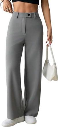 Generic Pantalon habill&eacute; taille haute large et droit pour femme - Pantalon extensible et d&eacute;contract&eacute; - Pantalon daffaires de travail - Pantalon de bureau 2026