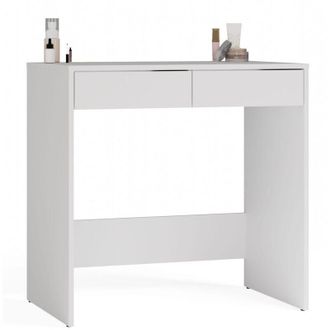 Topeshop MARINA - Bureau blanc moderne avec 2 tiroirs - design &eacute;l&eacute;gant et fonctionnel