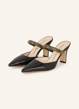 Prosperine Prosperine Lack-Mules Mit Schmucksteinen schwarz