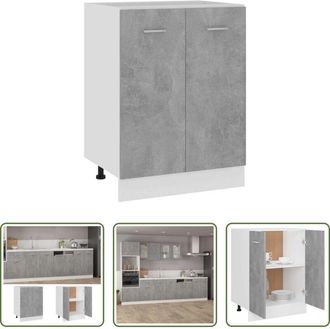 vidaXL K&uuml;chenregal - Unterschrank Lyon Betongrau 60x46x81,5 cm Holzwerkstoff
