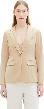 Tom Tailor Damen Regular Fit Basic Blazer, 11485 - Sandy Beige, 34