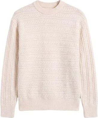 Calvin Klein Pull droit en maille de laine et coton m&eacute;lang&eacute;