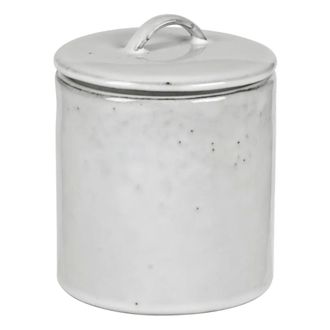 Broste Copenhagen Pot Nordic sand avec couvercle en gr&egrave;s Broste Copenhagen