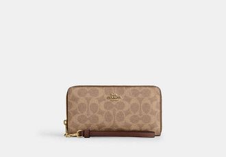 Coach Langes Portemonnaie aus Signature-Canvas mit Rundumrei&szlig;verschluss