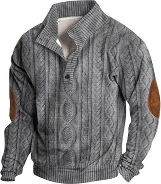 Generic Pull dhiver tendance pour homme 2025 tendance Casua à la mode ample et tendance imprimé 3D à manches longues sweat à capuche pour homme, gris, M