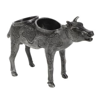 SOLUSTRE Mikinona Kuhf&ouml;rmiger Flaschenverschlusshalter aus Zinklegierung Kompakter Wein Organizer f&uuml;r Theke und Tisch Kreativer Flaschenstopper Pr&auml;sentationsst