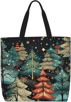 Generic Motifs De No&euml;l Sac Cabas L&eacute;ger Tote Bag Pliable Sac A Main Femmes Pour Quotidienne Plage Universit&eacute;