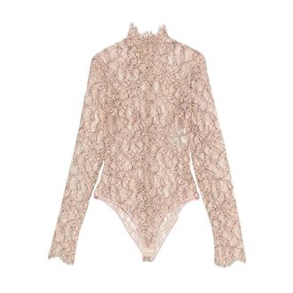 Valentino Floral-lace High-neck Bodysuit