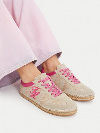 Tommy Hilfiger Espadrilles Tommy Hilfiger Woven Logo Embroidery FW0FW09108 Beige