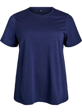 Zizzi Damen Große Größen T-Shirt Baumwolle Kurze Ärmel Größe Gr XXL Peacoat