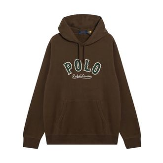 Polo Ralph Lauren Homme, Sweatshirts et sweats &agrave; capuche, Brun, Taille: S RL Fleece Western-Logo Sweat &agrave; capuche