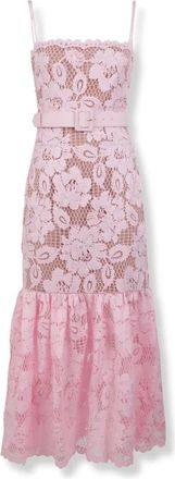 Self Portrait Femme, Robes, Rose, Taille: 40 FR Crochet Lace Midi Dress