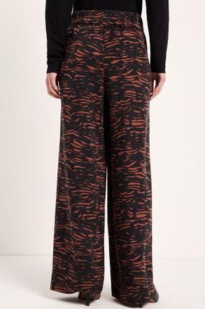 Lanius Lanius Damen vegan Hose Lanius Weites Bein Animal Print Braun