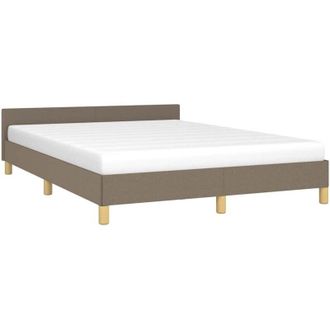 vidaXL Cadre de lit avec t&ecirc;te de lit Taupe 140x190 cm Tissu