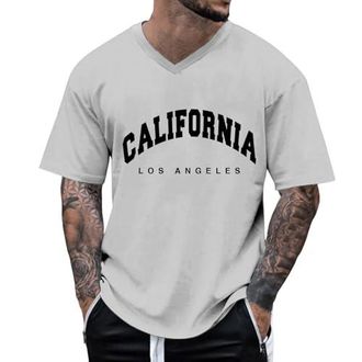 Generic T-shirt surdimensionn&eacute; pour homme - T-shirt d&eacute;t&eacute; &agrave; col rond &agrave; manches courtes - Avec imprim&eacute; urbains - Chemises basiques pour homme - Chemises d&eacute;contr