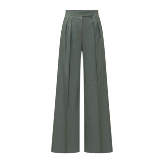 Max Mara Femme, Pantalons, Vert, Taille: 38 FR Pantalon Large Taille Haute