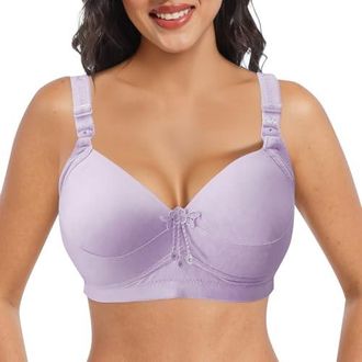 Generic 2026 Soutiens-gorge pour femmes Soutien-gorge sans fil grande taille Sport Confort, violet clair, 66