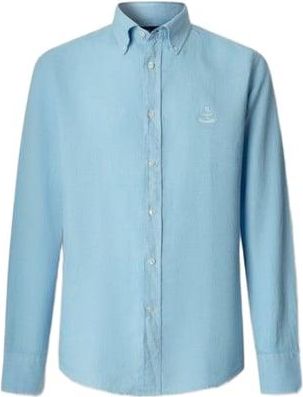 Fa&ccedil;onnable Chemise &agrave; logo brod&eacute; en lin