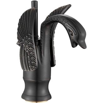 Elle Rubinetto Da Bagno A Forma Di Cigno In Bronzo Anticato, Maniglia Singola, Foro Singolo, Rubinetto Per Mobile Bagno, Rubinetto Per Lavabo Da Piano, Lav