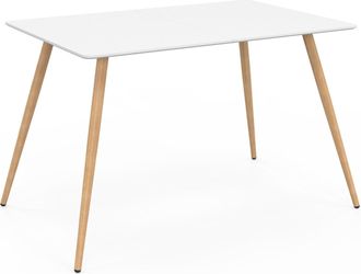 IDMarket Skandinavischer rechteckiger Esstisch SARA 6 Personen wei&szlig; 120 cm