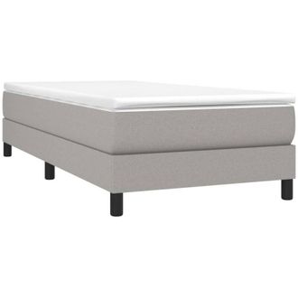 vidaXL Sommier &agrave; ressorts de lit Gris clair 90x190 cm Tissu