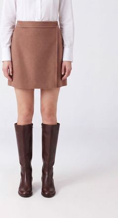 Semicouture High-Waist Wickel-Minirock aus Wolle