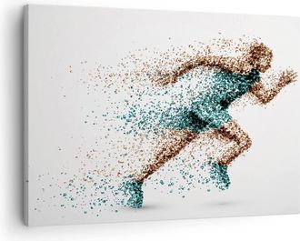 Arttor Bilder auf Leinwand Athlet sprinter sport läufer Leinwandbild 70x50cm Wandbilder Dekoration Wohnzimmer Schlafzimmer Küche Deko Klein Wanddeko Bild Wan