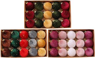 Generic Samt-Ornamente f&uuml;r den - rustikale beflockte Party, 15 St&uuml;ck rustikale beflockte Partydekoration, Weihnachtsbaumschmuck, Bauernhaus, Schlafzimmer, Bad