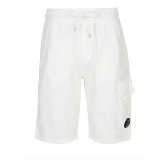 C.P. Company Light Fleece Cargo Lens Sweatshorts - - Shorts - Herren - Wei&szlig; - M