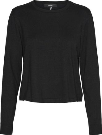 Vero Moda Tall Damen VMSILJE LS O-Neck Short GA TLL Pullover, Black, XL Tall