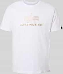 Alpha Industries T-Shirt mit Label-Print und Rundhalsausschnitt