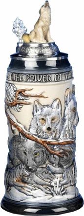 King Bierkrug Wolf Rudel Relief Seidel 0,5 Liter Bierseidel KI 955-RUW 0,5L