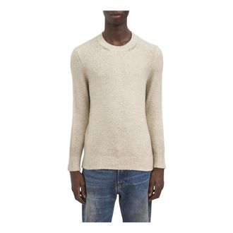 Avant Toi Maglia Girocollo in Cotone - Homme - Pulls - Beige - Taille: L