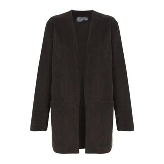 Cortana Eracle- &uuml;bergro&szlig;e graue Schokoladen-Cord-Americana - - Jackets - Damen - Braun - L