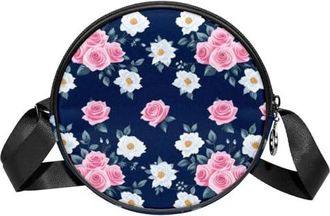 Generic Sac &agrave; bandouli&egrave;re Circle pour femme, petit sac &agrave; bandouli&egrave;re avec fermeture &eacute;clair et bretelles r&eacute;glables, sac &agrave; main rond d&eacute;contract&eacute; pour femmes et 