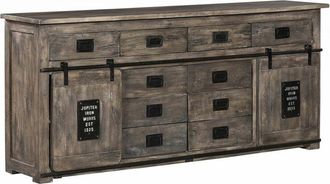 Massivmoebel24 Buffet 200x45 Manguier laqué Gris railway 222