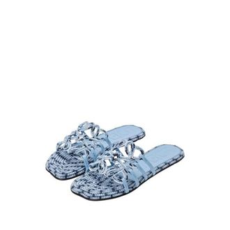 Loewe Paulas Ibiza - Mules Petal Anagram en toile brod&eacute;e