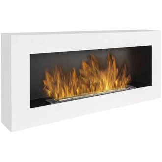 Dmora Bioethanol-Kamin Dstankovi, &Ouml;kologischer Kamin, Rauchfreies Feuer, Heizung mit Ethanol, Made in Italy, 12x90 h40 cm, Schwarz - Dmora