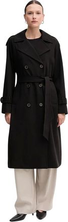 DKNY Dkny, Femme, Manteaux, Noir, Taille: 44 FR Trench-coat &agrave; double boutonnage avec ceinture